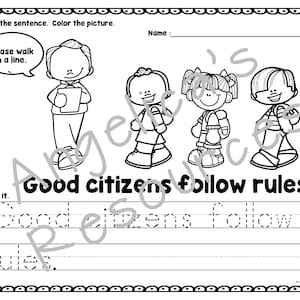 Good Citizenship | Being a Good Citizen at School Sight Word Practice ...