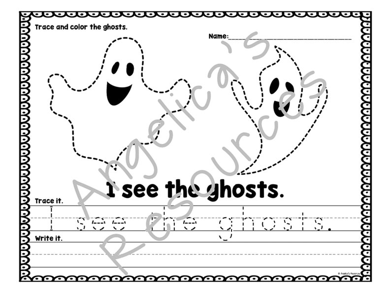 Halloween Activities Coloring Pages Printable Sight Word Practice ...