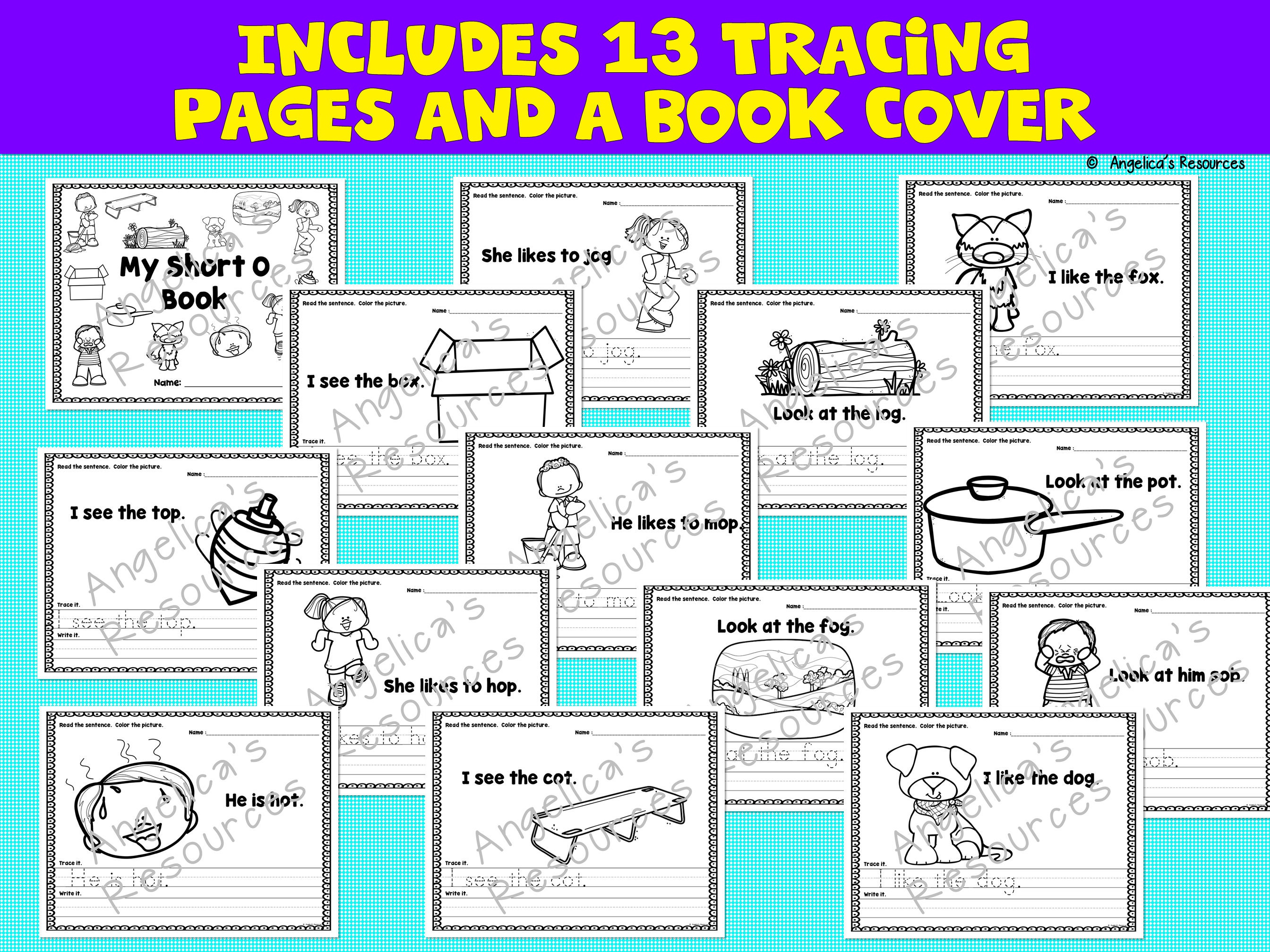 Short O CVC Words | Coloring Pages Printable | Sight Word Practice ...