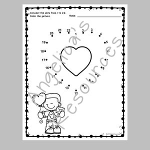 Valentine's Day Activities Dot to Dot Coloring Pages | Connect the Dots ...