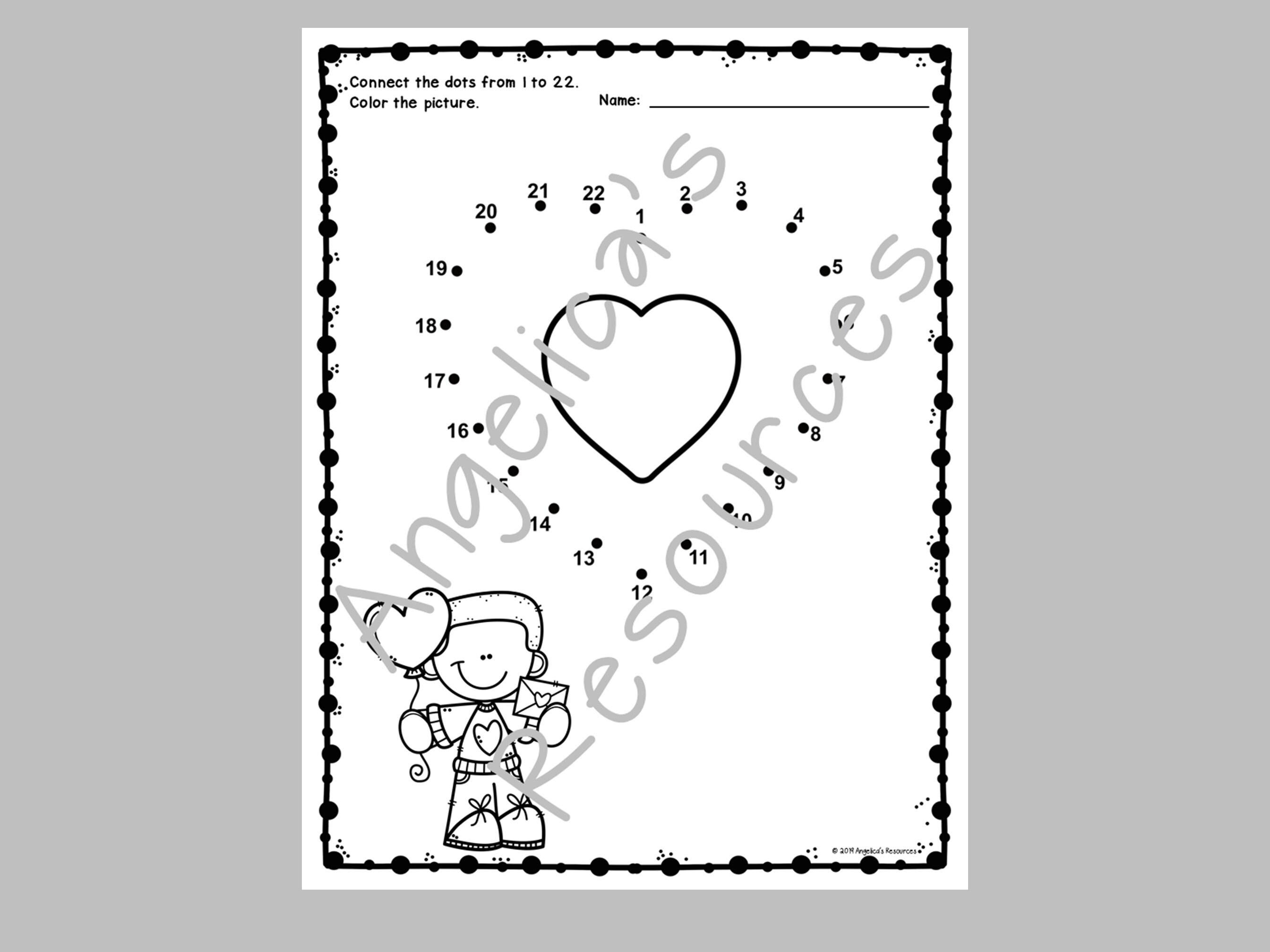 Valentine's Day Activities Dot to Dot Coloring Pages | Connect the Dots ...