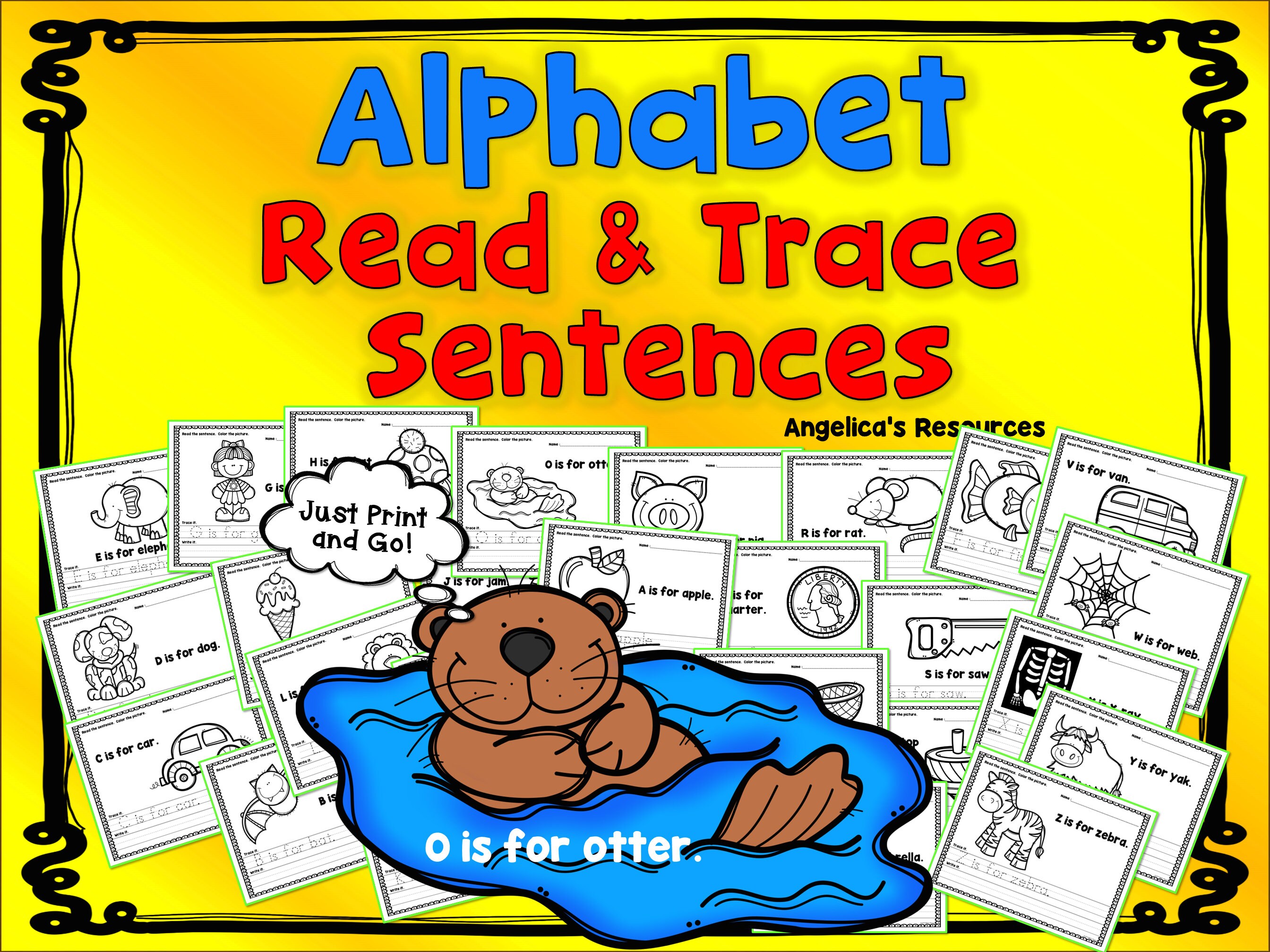 Alphabet Coloring Pages Printable Sight Word Kindergarten Worksheets ...