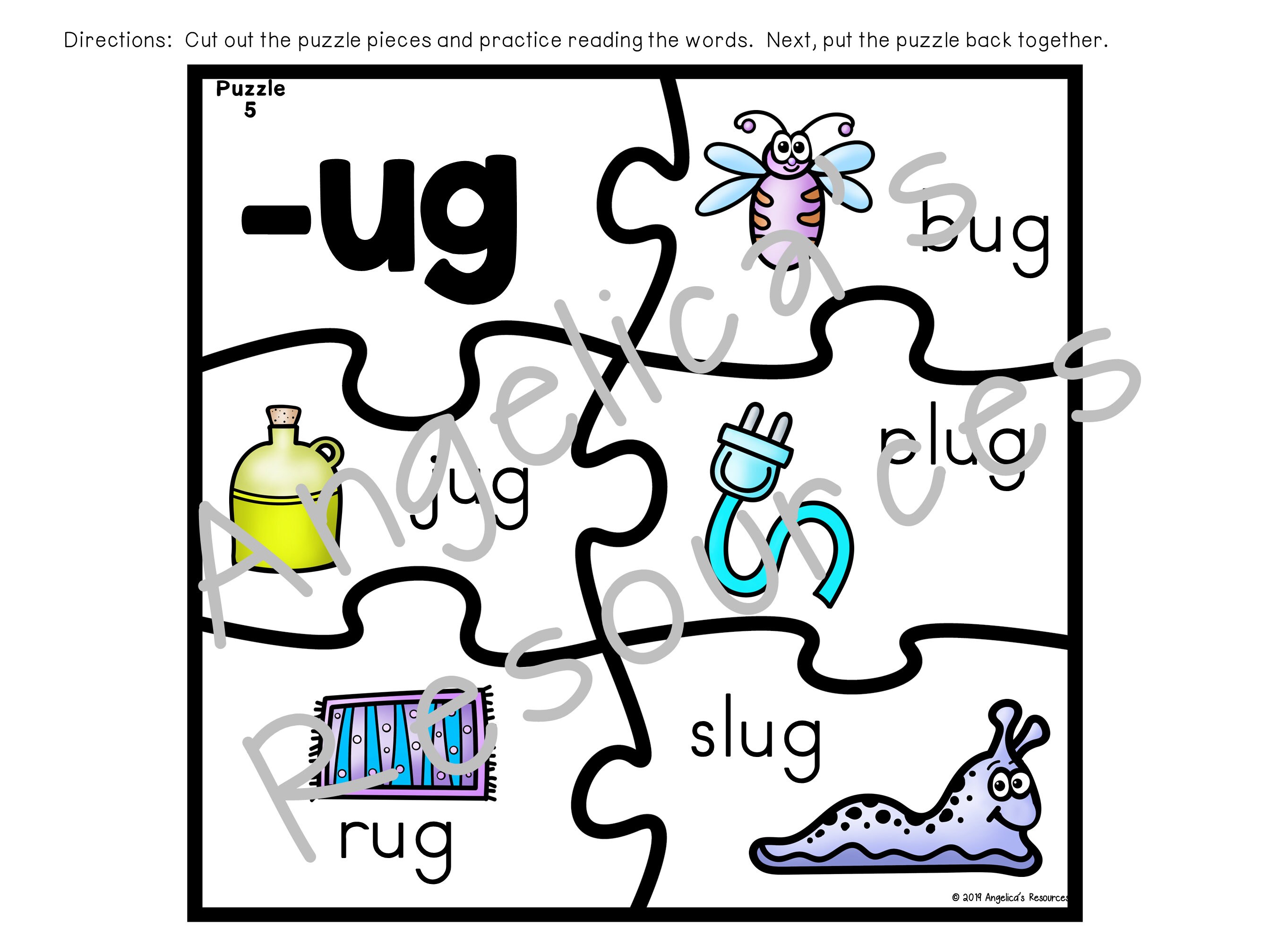 Word Families Fun Phonics Game Rhyming Endings Puzzles Coloring Pages ...