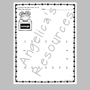 2D Shapes Connect the Dots Math Worksheets Dot to Dot Coloring Pages ...