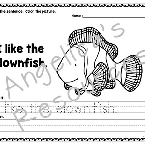 Ocean Animals Coloring Pages Printable Sight Word Practice ...