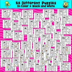 Word Families Fun Phonics Game Rhyming Endings Puzzles | Coloring Pages ...