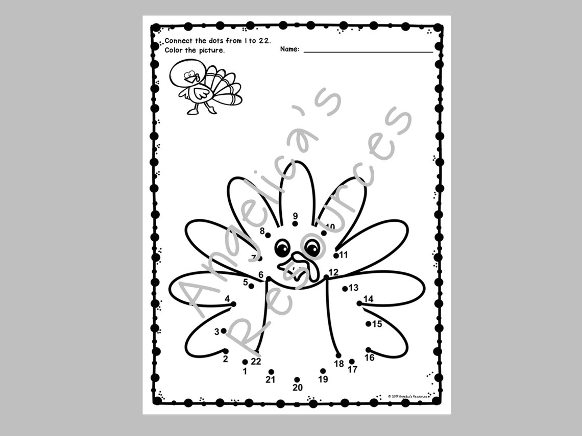 Thanksgiving Dot to Dot Coloring Pages | Connect the Dots Math ...