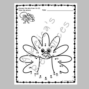 Thanksgiving Dot to Dot Coloring Pages | Connect the Dots Math ...