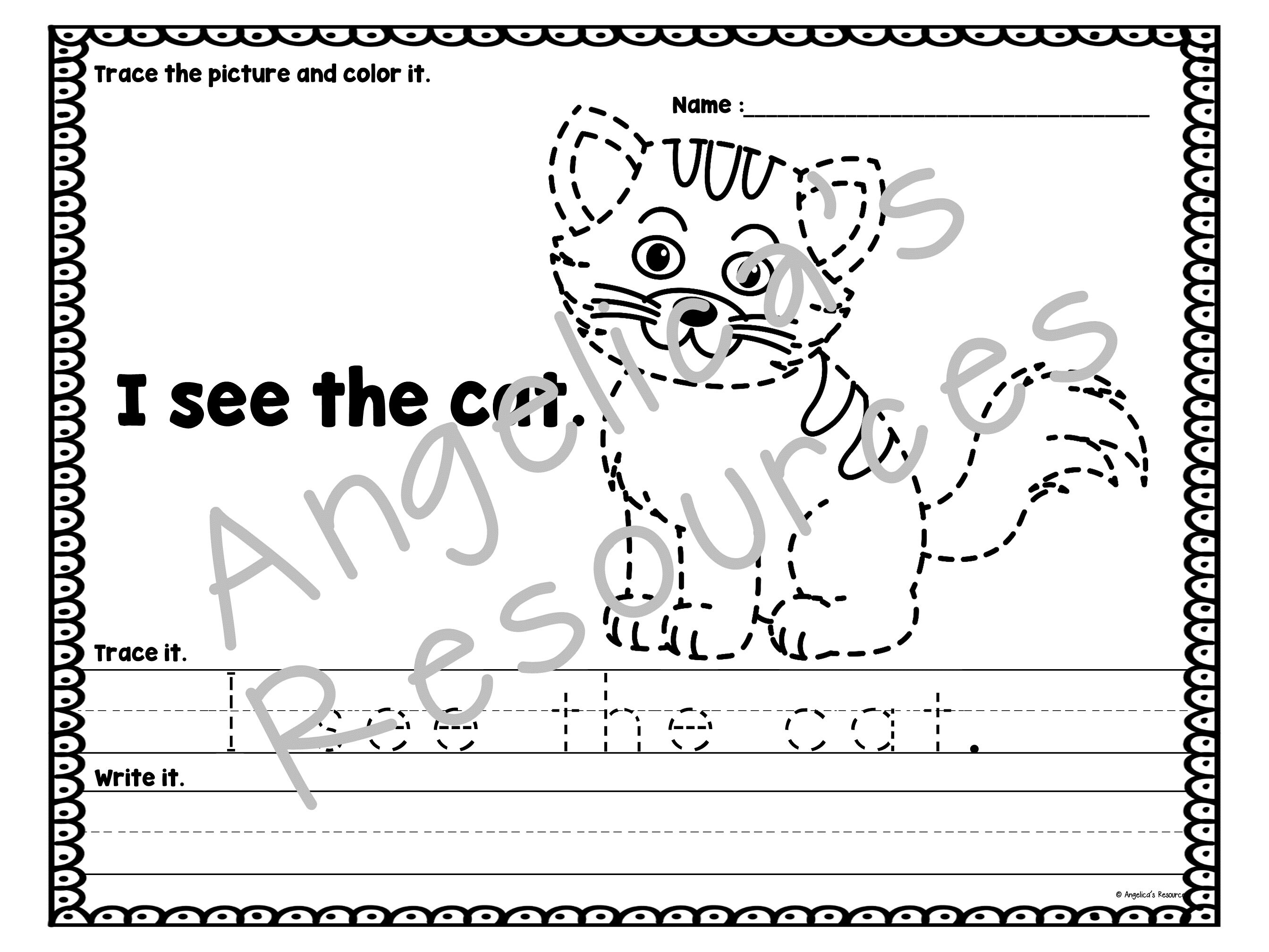 Animal Coloring Pages Printables | Sight Word Practice | Handwriting ...