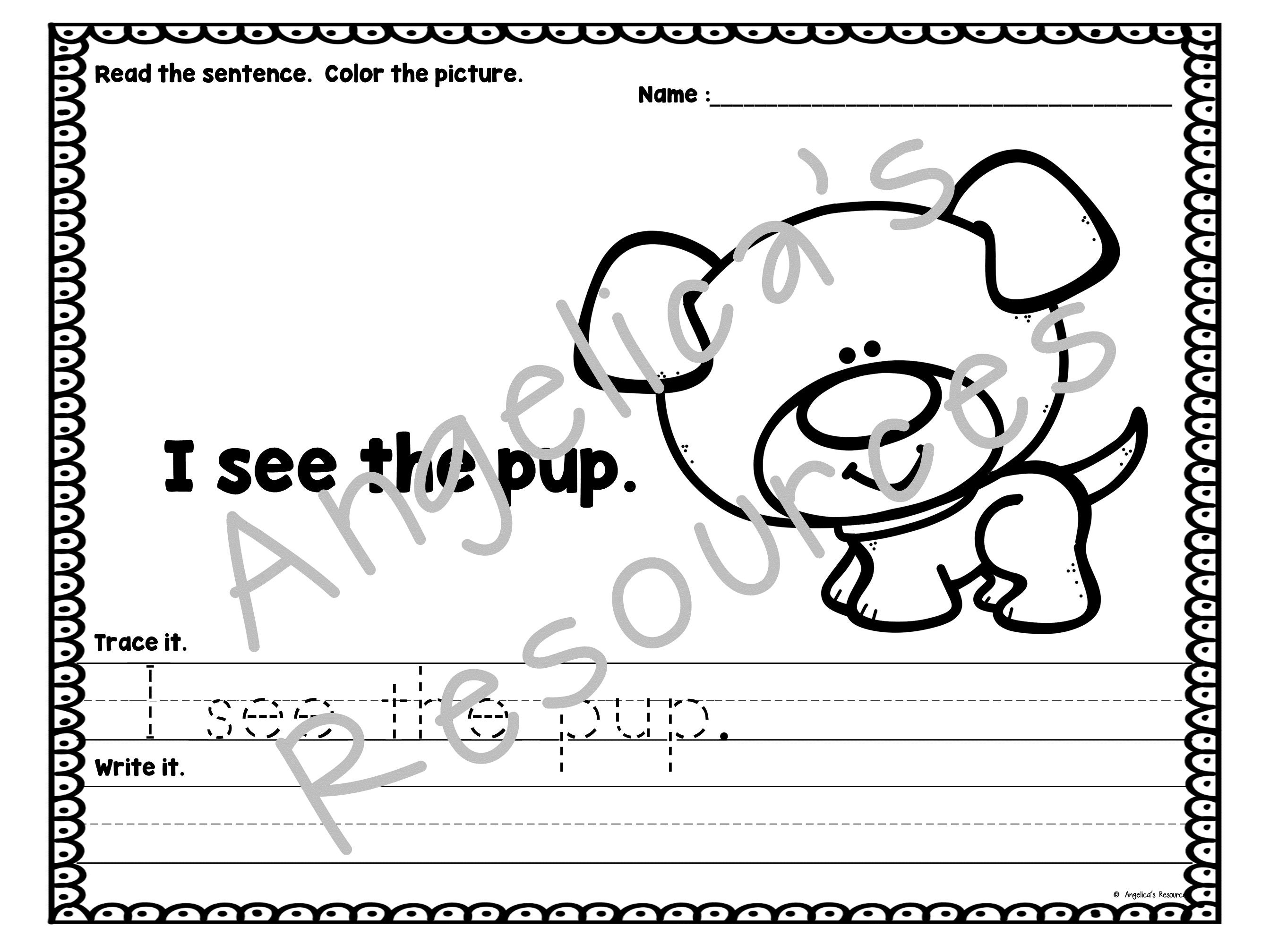 Short U CVC Words | Coloring Pages Printable | Sight Word Practice ...
