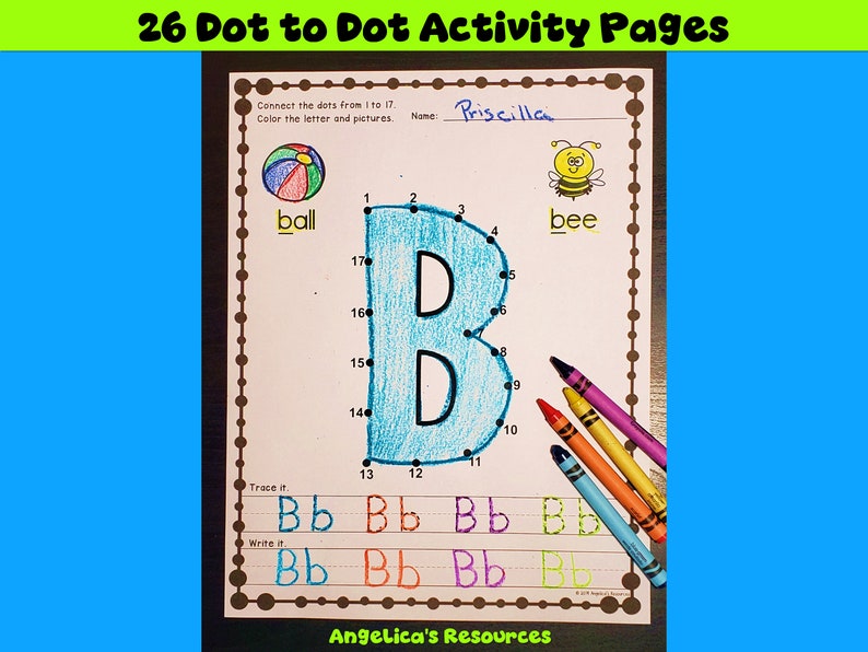 Alphabet Letter Tracing Dot to Dot Coloring Pages | Connect the Dots ...
