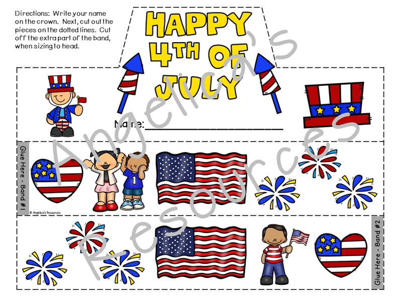 4th of July Activities Crowns and Wristbands | 4th of July Printable ...