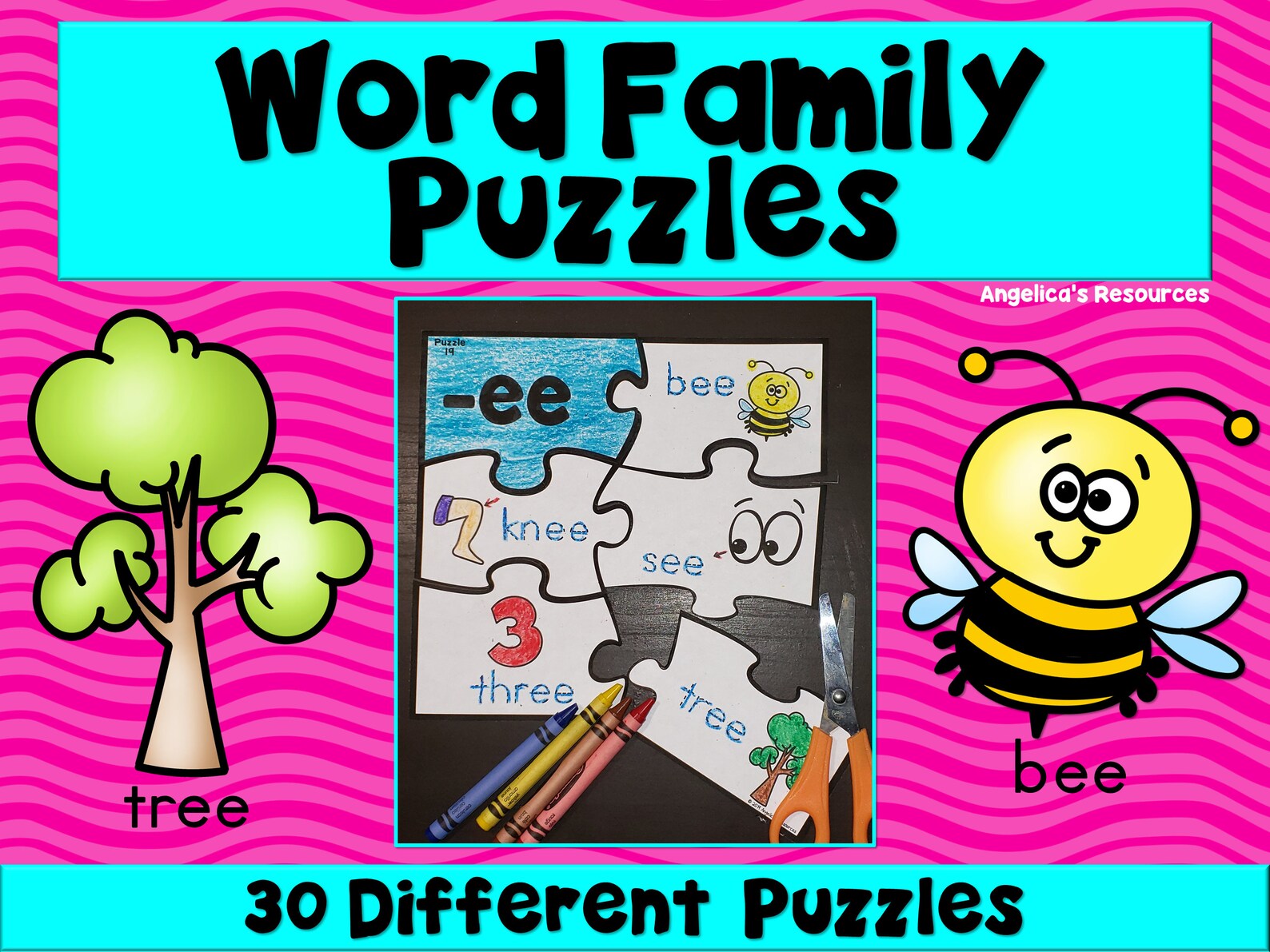 Word Families: Fun Phonics Game Rhyming Endings Puzzles - Etsy