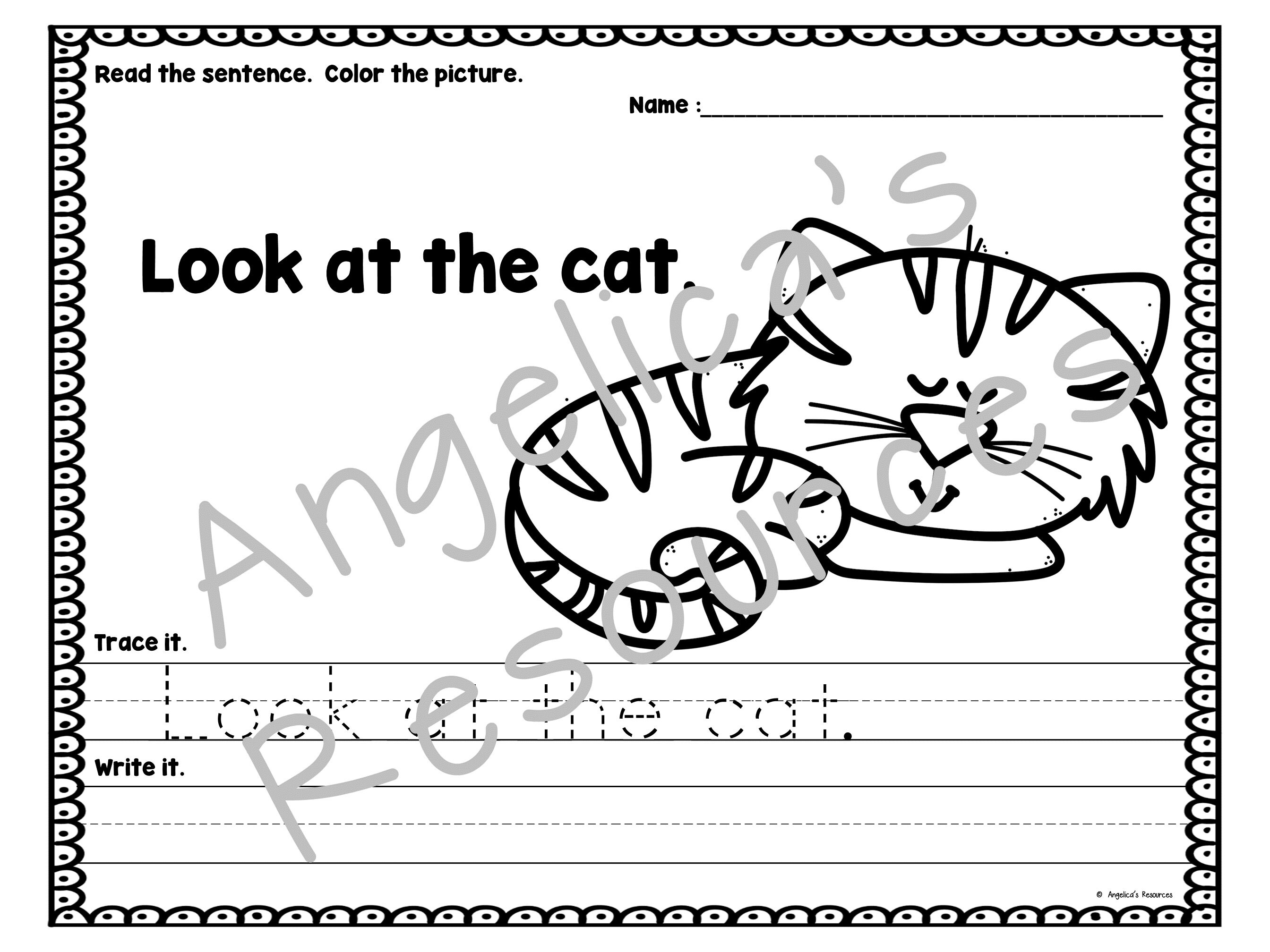 Short A CVC Words | Coloring Pages Printable | Sight Word Practice ...