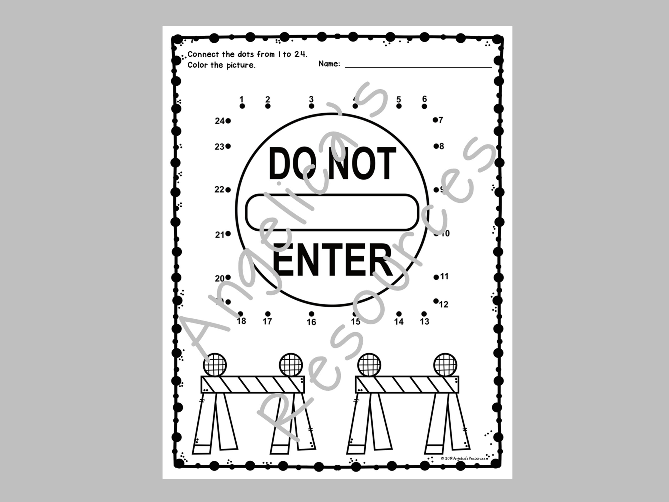 Transportation Dot to Dot Coloring Pages | Connect the Dots Math ...