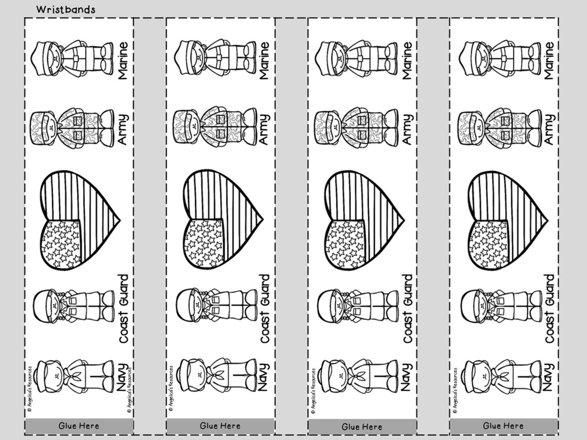 Veterans Day Craft | Crowns and Wristbands | Veterans Day Printable ...