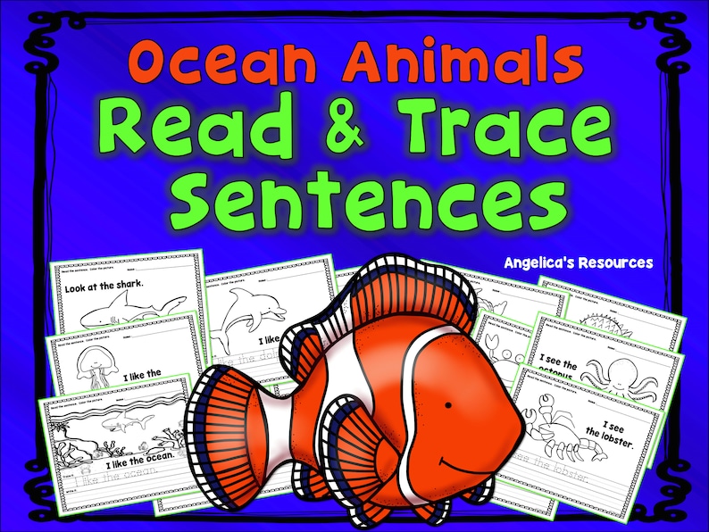 Ocean Animals Coloring Pages Printable Sight Word Practice ...