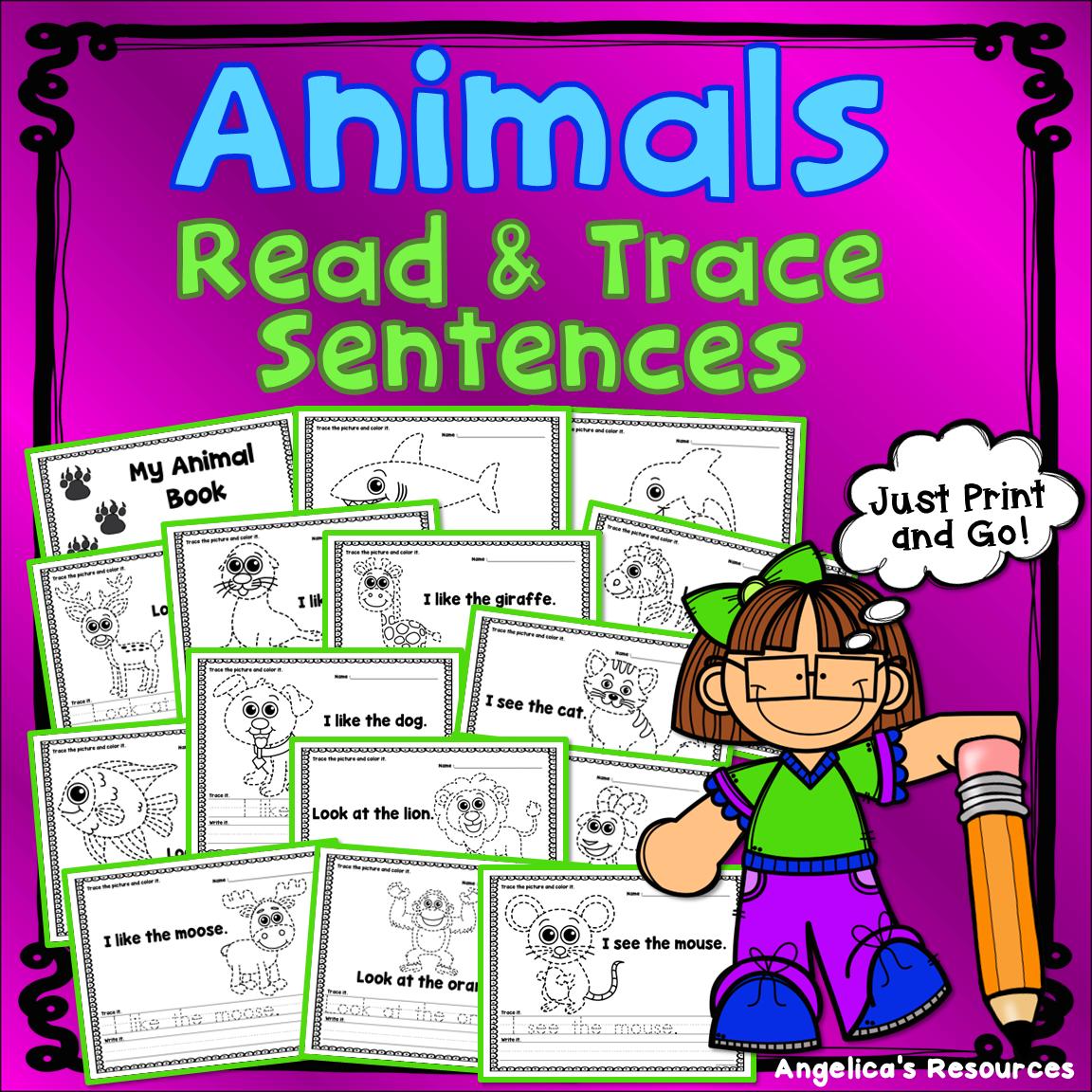 Animal Coloring Pages Printables | Sight Word Practice | Handwriting ...