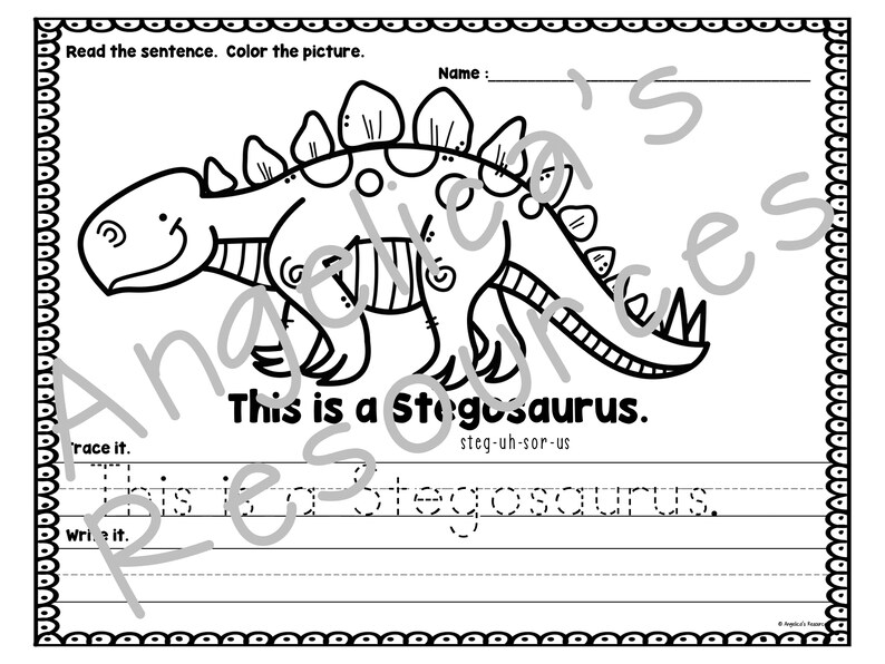 Dinosaur Coloring Pages Printables | Dinosaur Names |sight Word ...