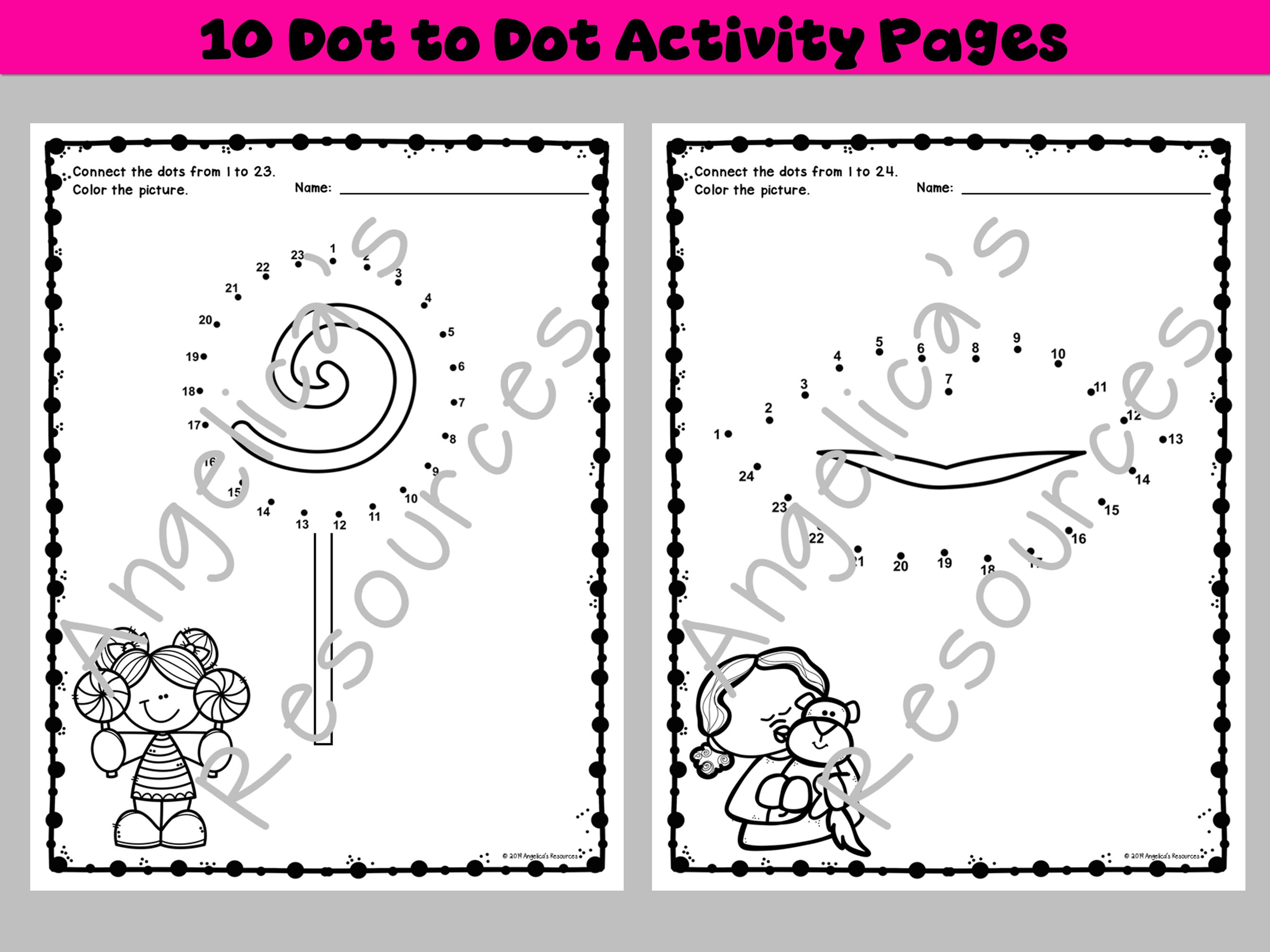 Valentine's Day Activities Dot to Dot Coloring Pages Connect the Dots ...