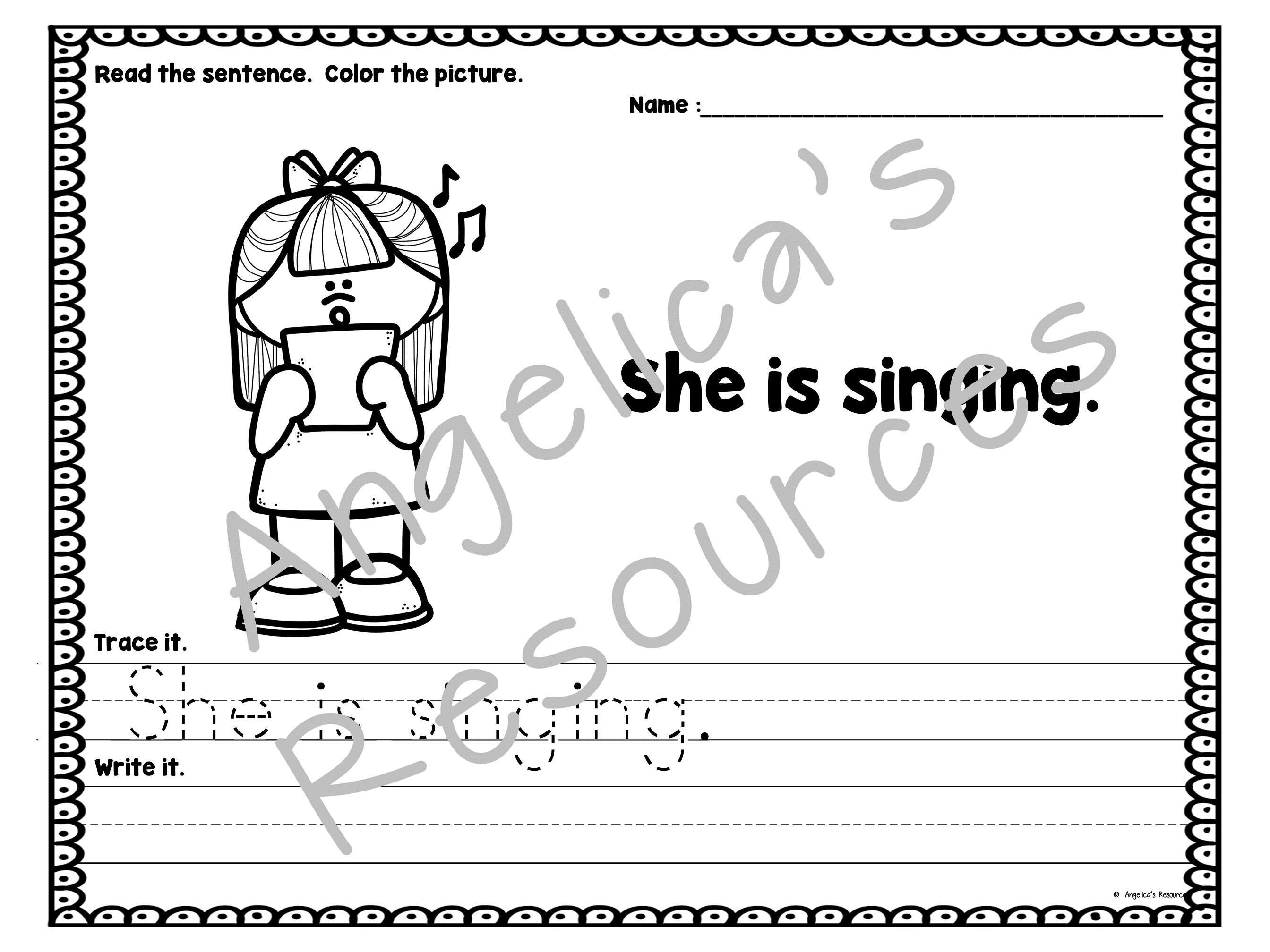 Word Ending -ing | Sight Word Practice | Handwriting Worksheets ...