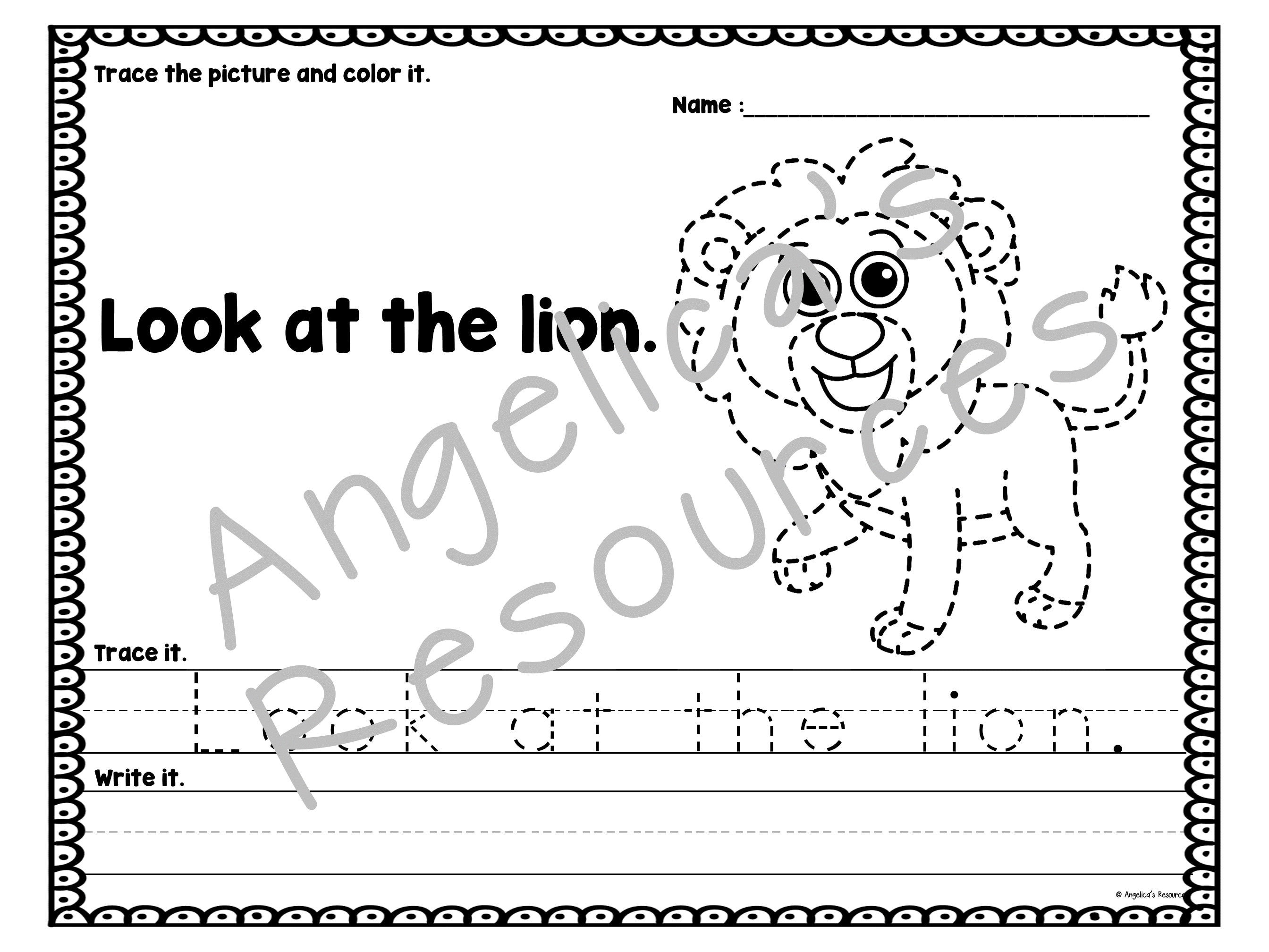 Animal Coloring Pages Printables | Sight Word Practice | Handwriting ...