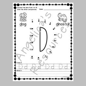 Alphabet Letter Tracing Dot to Dot Kindergarten Math Worksheets Connect ...