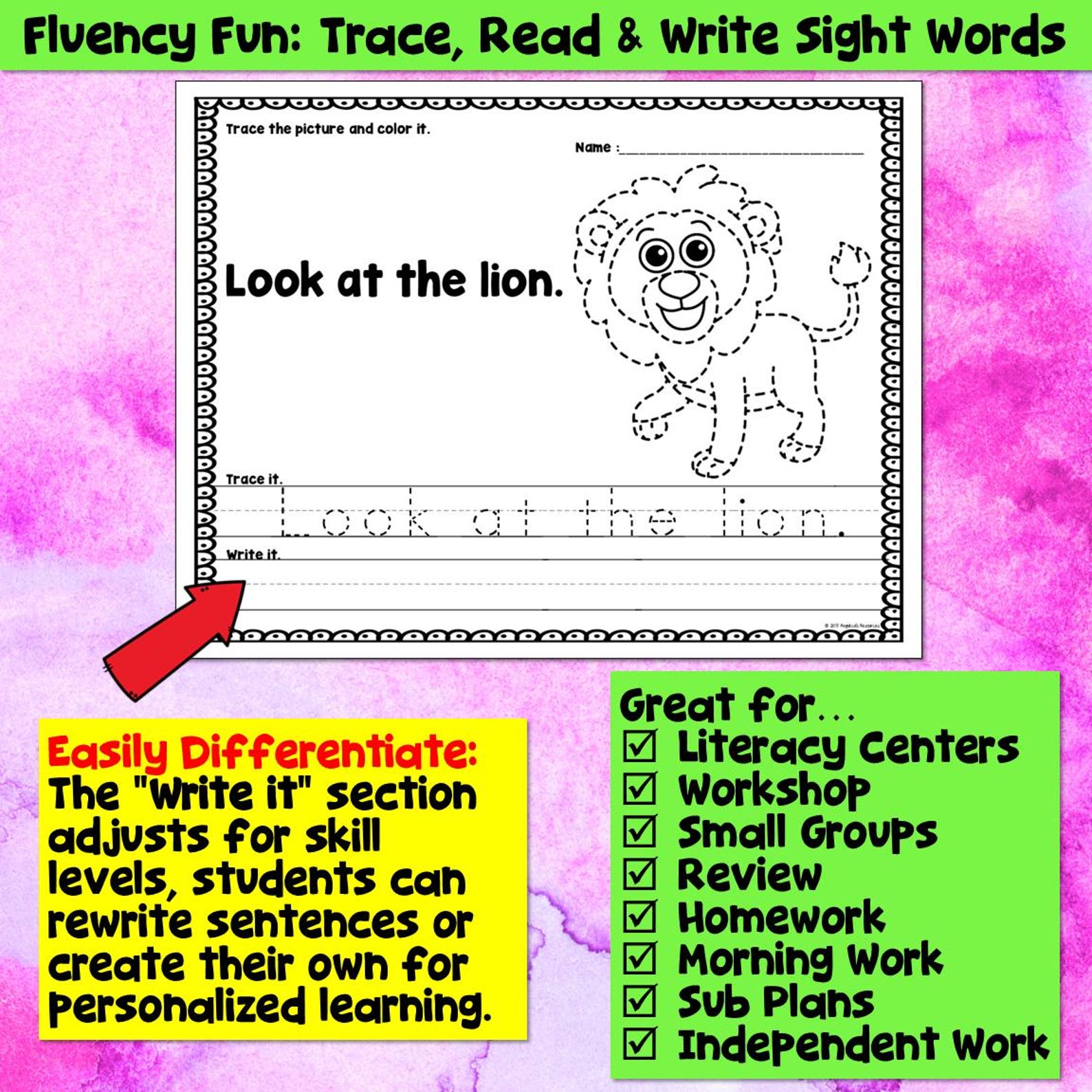 Animal Coloring Pages Printables | Sight Word Practice | Handwriting ...
