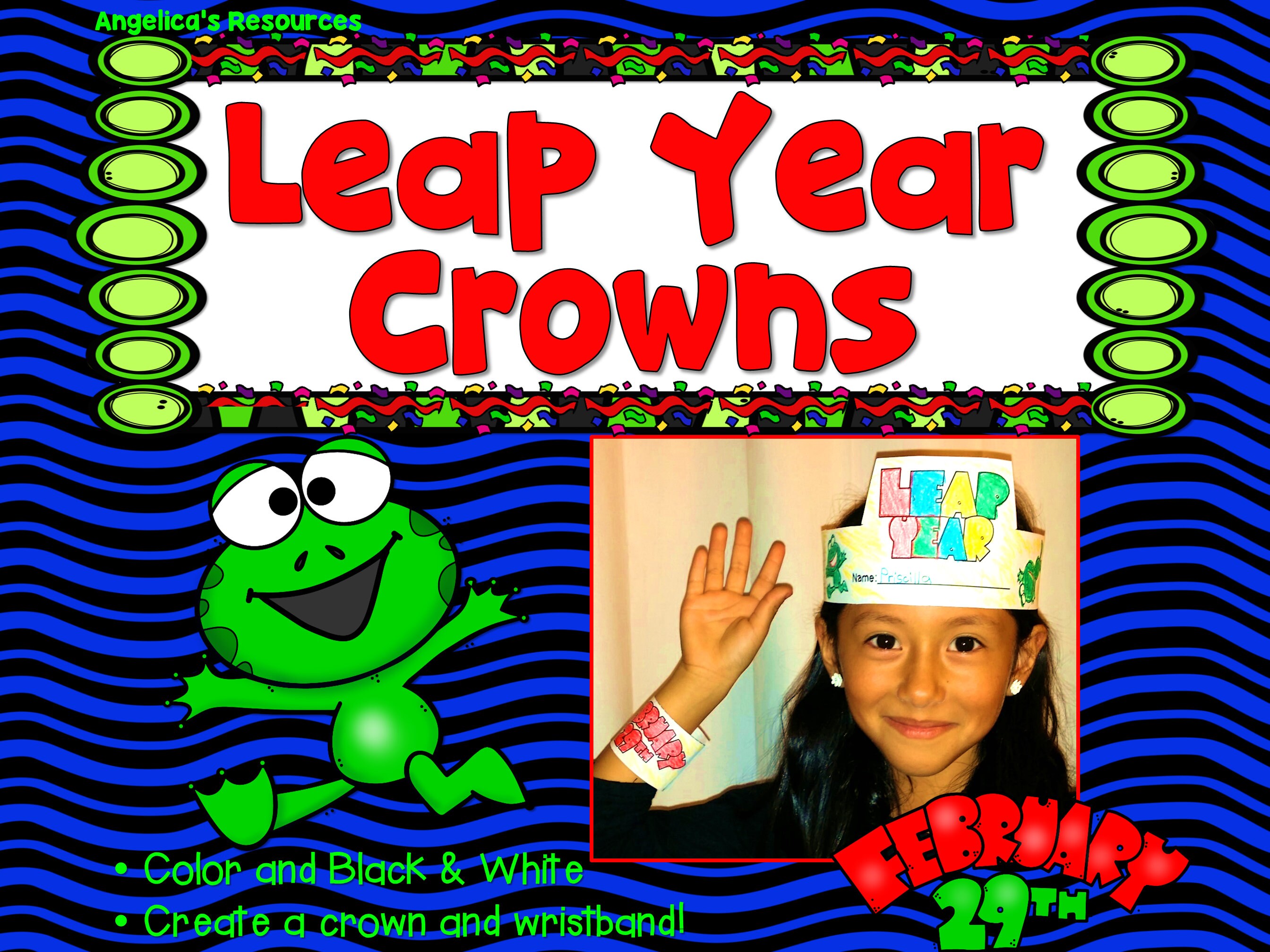 Leap Year 2024 Activities Crowns and Wristbands Leap Day Kids Hat Craft ...