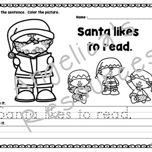 Christmas Activities | Santa Coloring Pages Printable | Sight Word ...