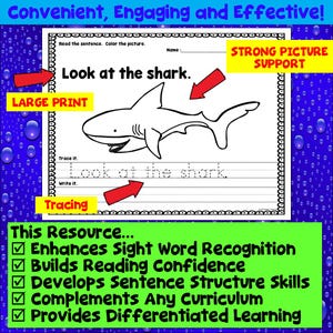 Ocean Animals Coloring Pages Printable Sight Word Practice ...