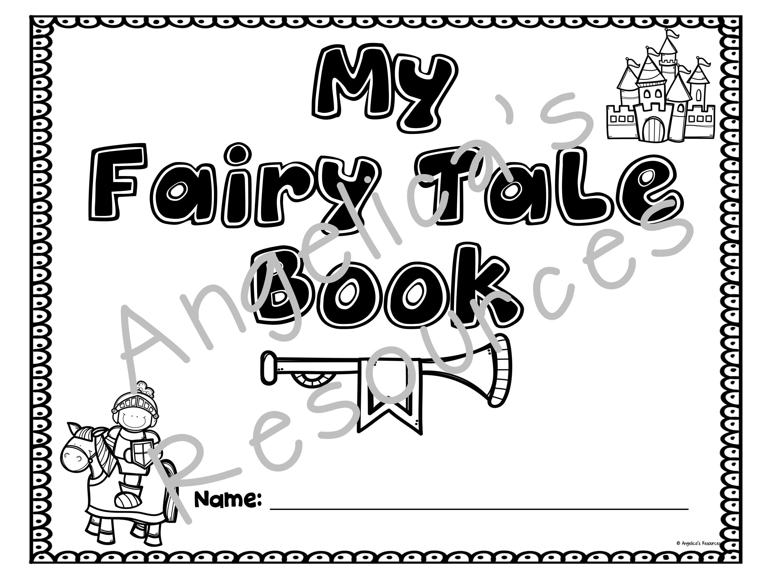 Fairy Tale Coloring Pages Printable Sight Word Practice Handwriting ...