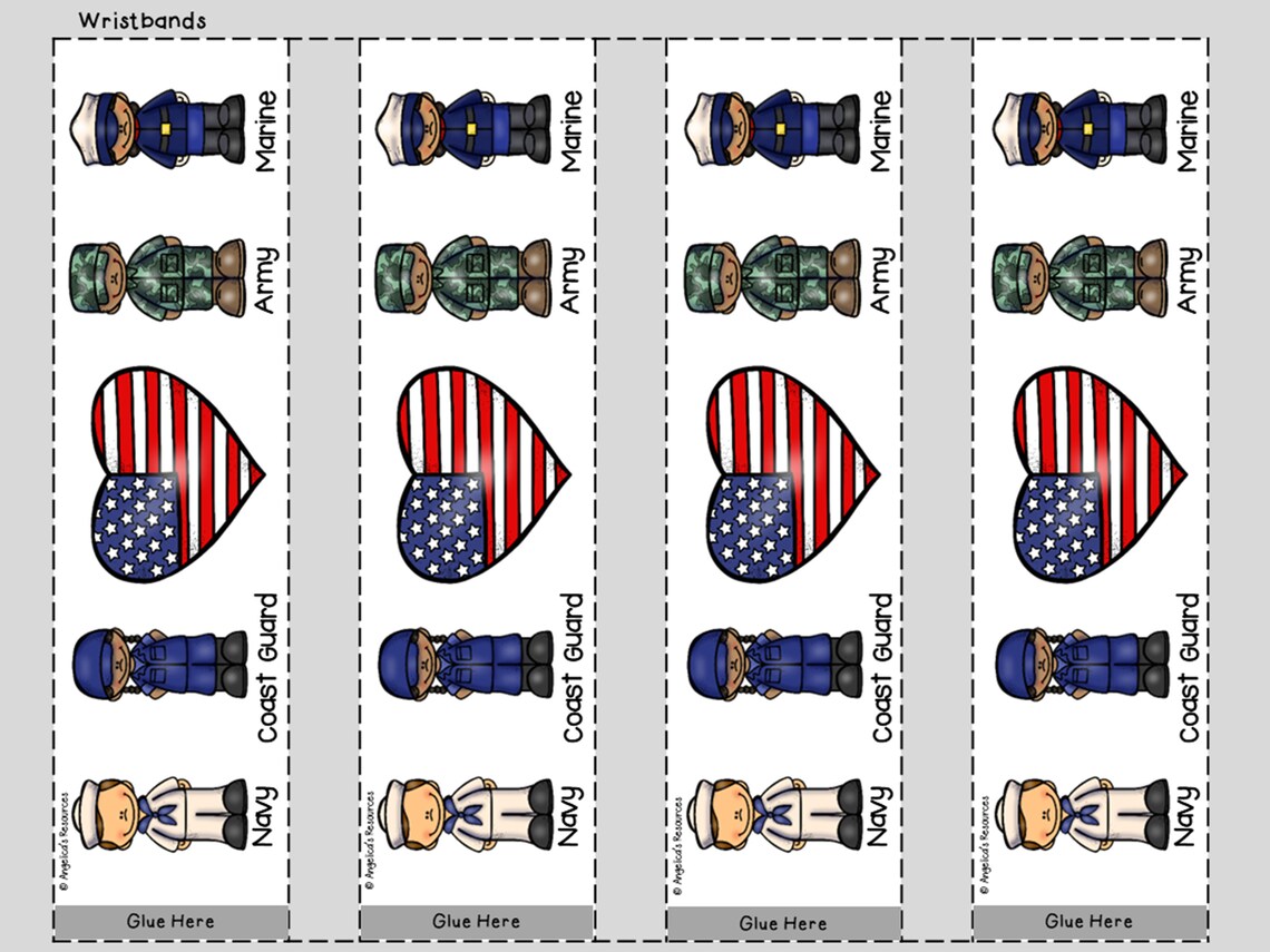 Veterans Day Craft | Crowns and Wristbands | Veterans Day Printable ...