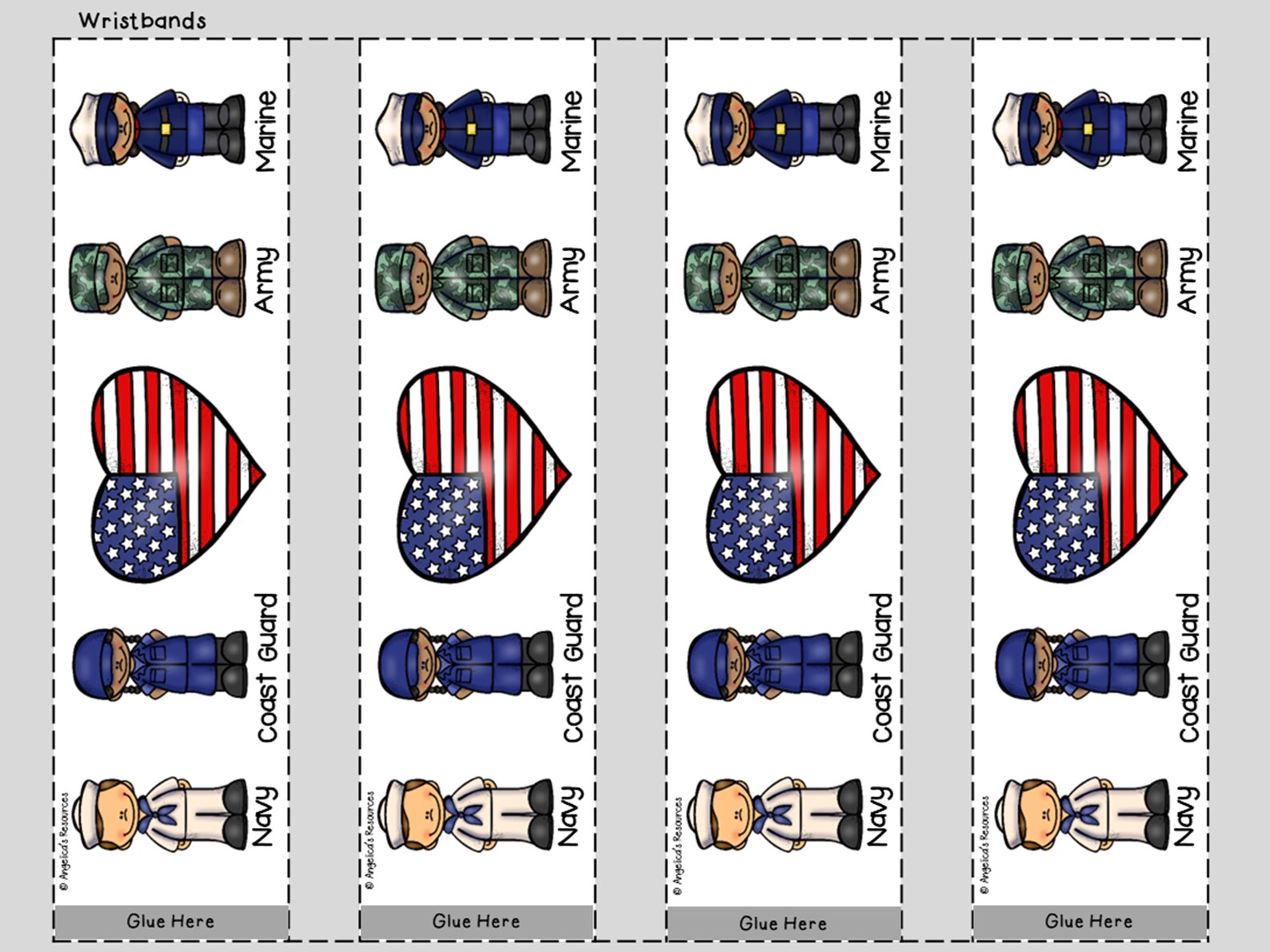 Veterans Day Craft | Crowns and Wristbands | Veterans Day Printable ...