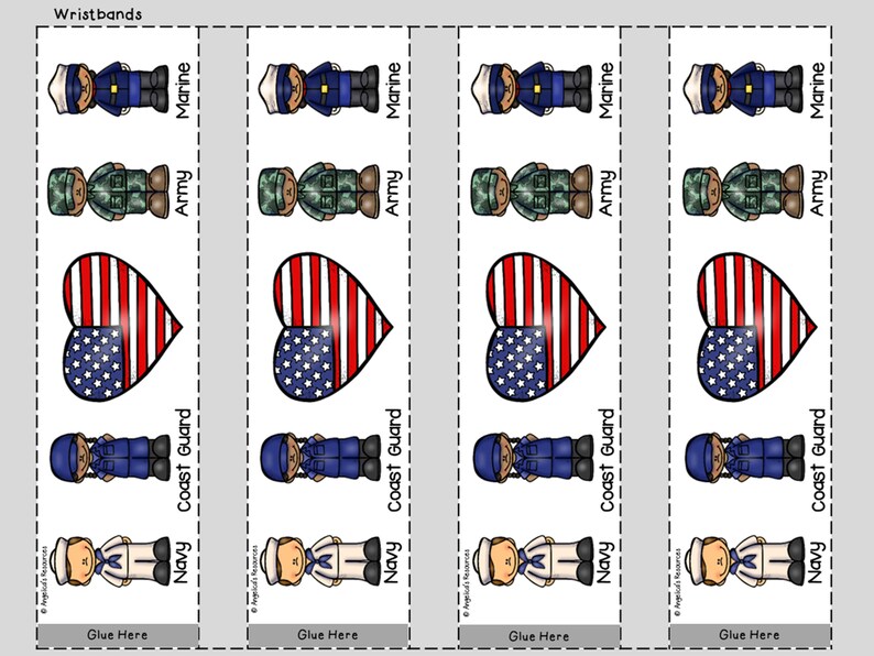 Veterans Day Craft | Crowns and Wristbands | Veterans Day Printable ...