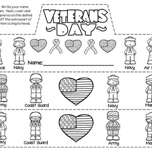 Veterans Day Craft | Crowns and Wristbands | Veterans Day Printable ...