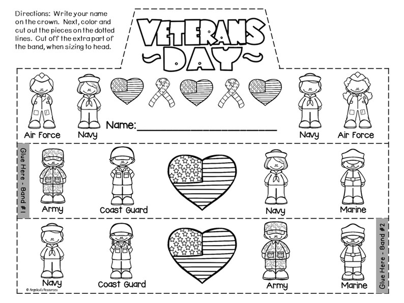 Veterans Day Craft | Crowns and Wristbands | Veterans Day Printable ...