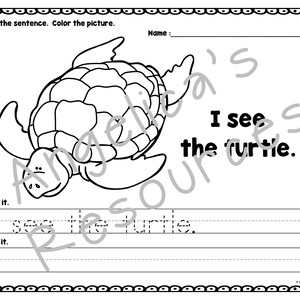 Ocean Animals Coloring Pages Printable Sight Word Practice ...