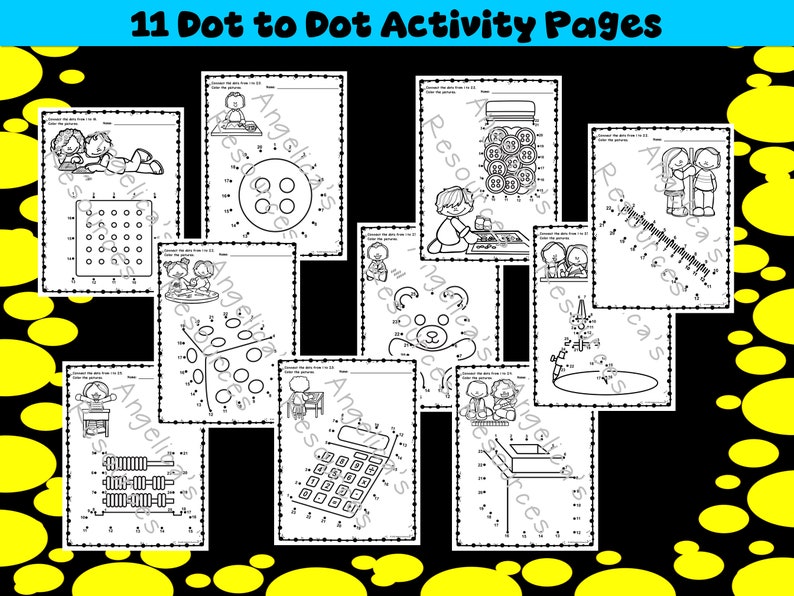 Math Theme Dot to Dot Coloring Pages | Connect the Dots Math Worksheets ...