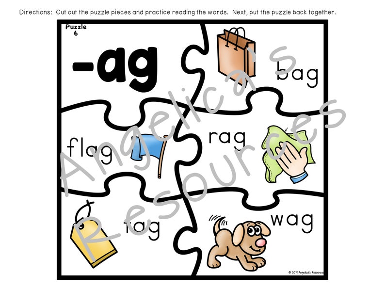 Word Families Fun Phonics Game Rhyming Endings Puzzles Coloring Pages ...