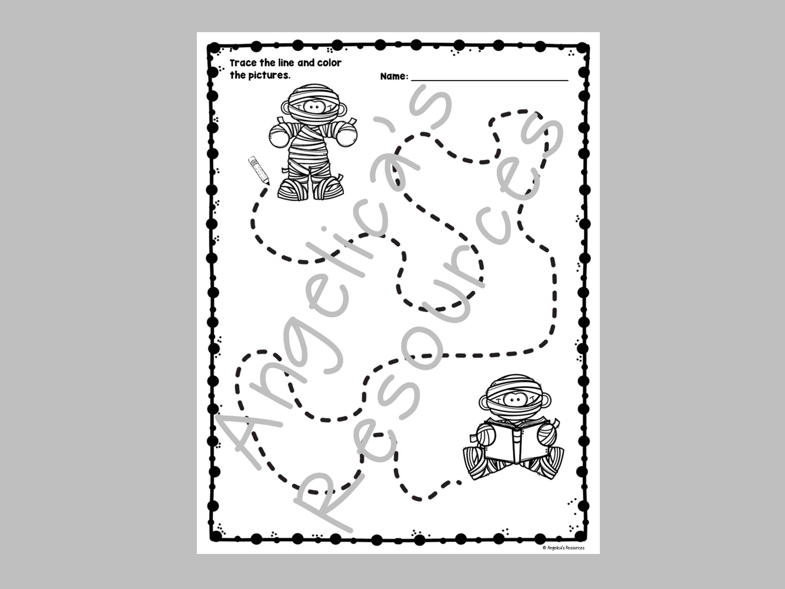 Halloween Activities Kindergarten Morning Work Tracing Lines Worksheets ...