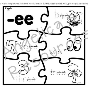 Word Families Fun Phonics Game Rhyming Endings Puzzles | Coloring Pages ...