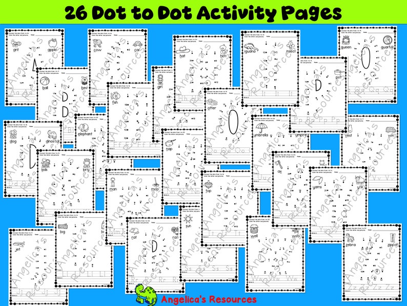 Alphabet Letter Tracing Dot to Dot Coloring Pages Connect the Dots Math ...