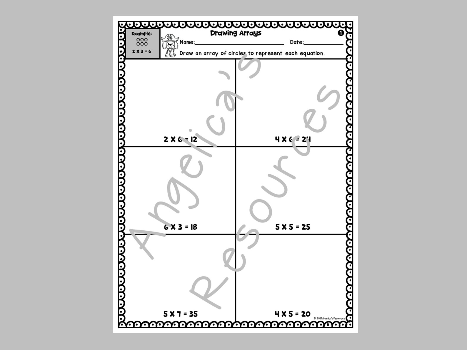 Multiplication With Arrays in Math | Multiplication Practice Worksheets ...