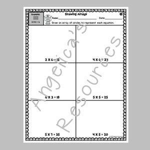Multiplication With Arrays in Math | Multiplication Practice Worksheets ...
