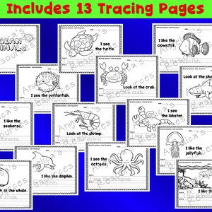 Ocean Animals Coloring Pages Printable Sight Word Practice ...