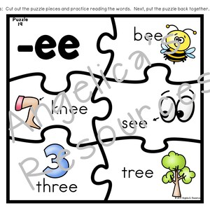 Word Families Fun Phonics Game Rhyming Endings Puzzles | Coloring Pages ...