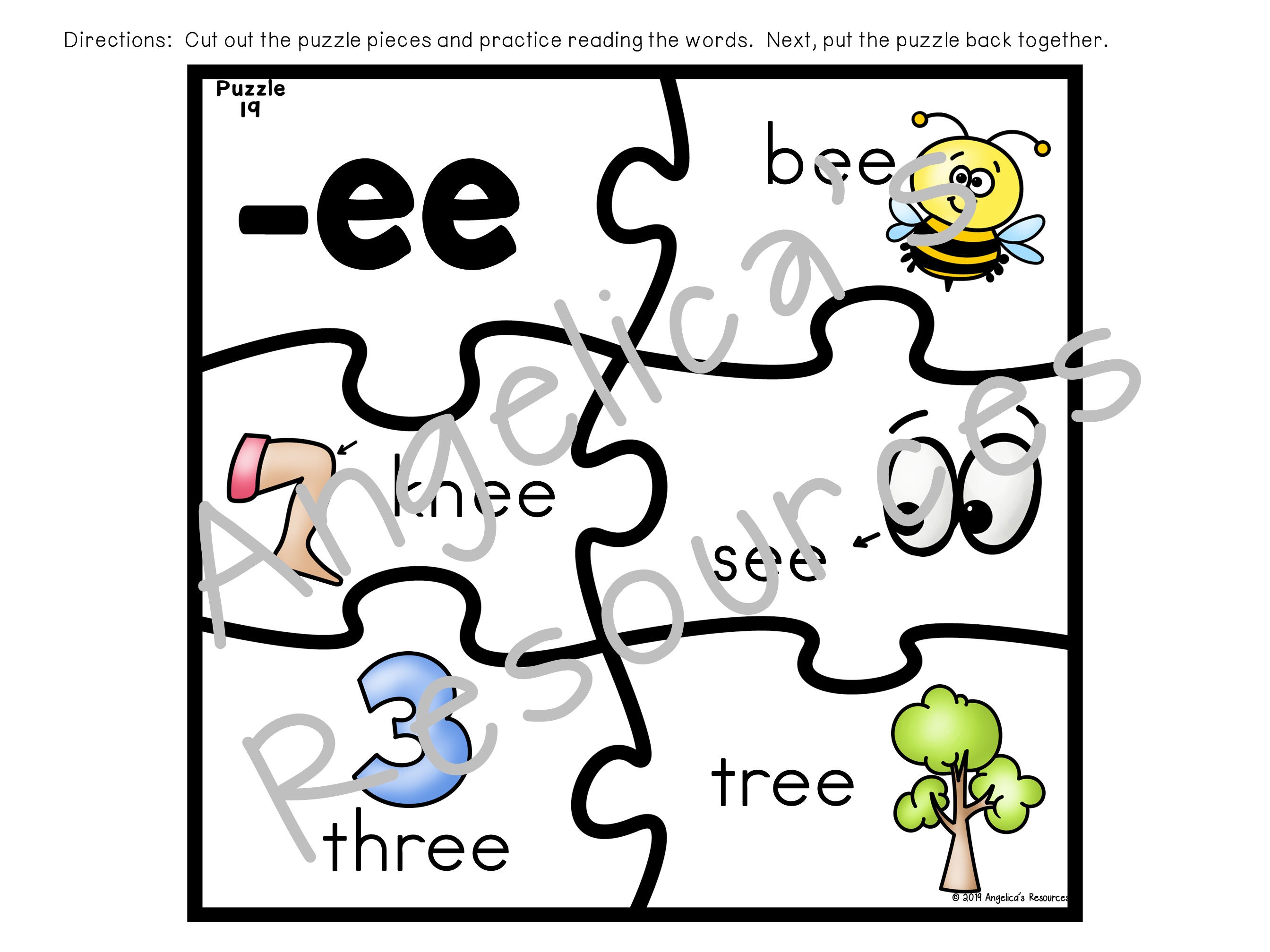 Word Families Fun Phonics Game Rhyming Endings Puzzles Coloring Pages ...