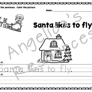 Christmas Activities | Santa Coloring Pages Printable | Sight Word ...