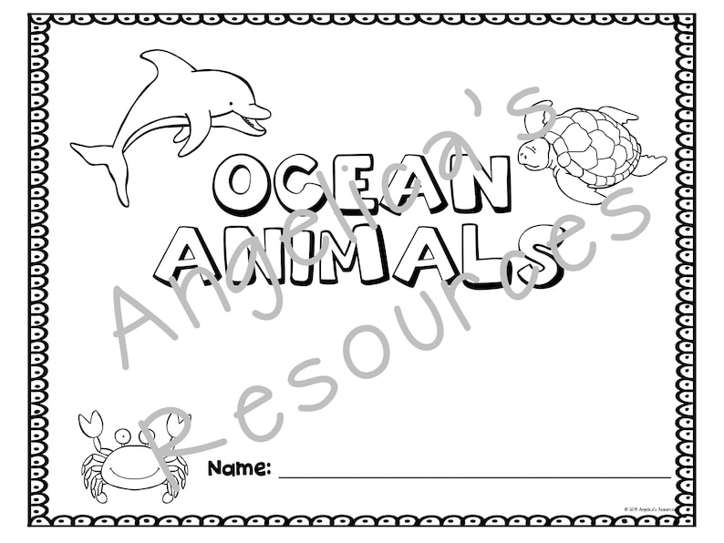Ocean Animals Coloring Pages Printable Sight Word Practice ...